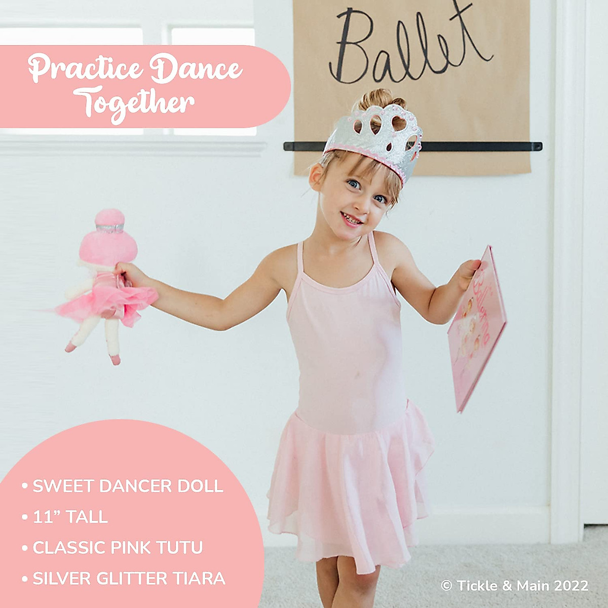Tickle & Main Ballerina Princess Gift Set, Ballerina Doll, Dance Recital Gifts for Girls