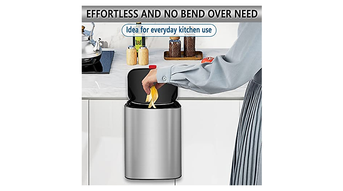 Kitchen Hanging Compost Bin 8L - Odorless Stainless Steel Trash Can