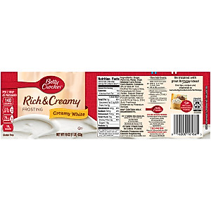 Betty Crocker Rich & Creamy Gluten Free Creamy White Frosting, 16 oz. (Pack of 8)