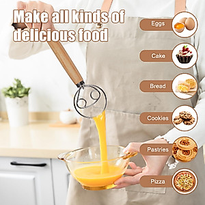 Dkoyied Danish Dough Whisk Large Bread Whisk 13 Inches Premium Stainless Steel Dough Whisk Traditional Dutch Style Bread Dough Whisk, Whisking Tool with a Cleaning Brush