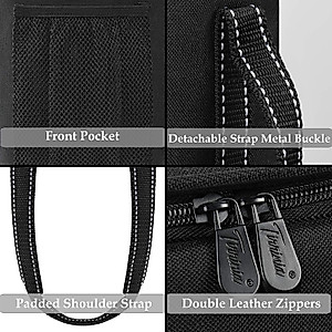 Vina 4 Bottle Wine Carrier - Travel Insulated Wine Carrying Case Cooler Tote Bag with Detachable Divider and Strong Handle, Great for Picnic, Beach Days,Party, Black