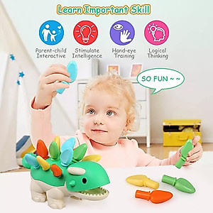 Montessori Learning Educational Toys for Baby 1 2 3 4 Year Old: Fine Motor Dinosaur Toys for Kids 2-4|Toddler Developmental Toys for Birthday Gift Age 1-2|Preschool Sensory Toys for 12-18 Months