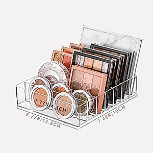 Oillgkori Eyeshadow Palette Makeup Organizer-Plastic Cosmetics Display Case with Adjustable Dividers, Makeup Storage for Vanity Drawer, Eyeshadow, Lipsticks