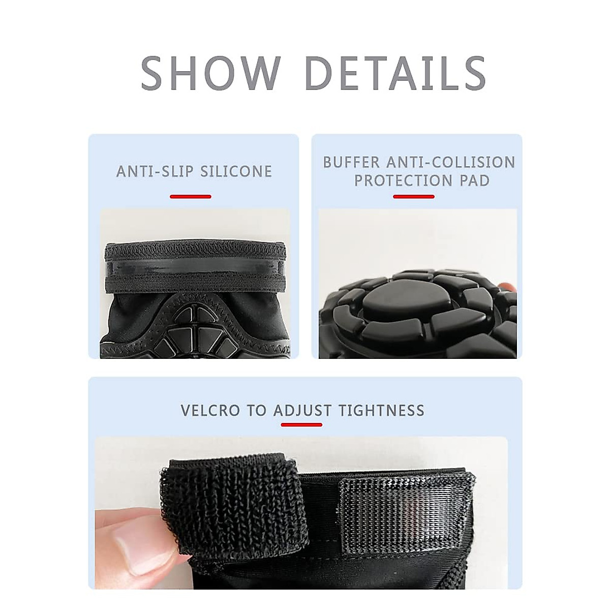 VIWINVELA Kids Knee Pads and Elbow Pads Set Toddler Soft Protective Gear Black M