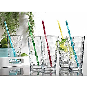 Glaver's Drinking Glasses Set of 4 Highball Glass Cups Bar Glasses for Cocktails, Juice, Water, Iced Tea, and Beverages. Circle Designed - Dishwasher Safe. (Large)