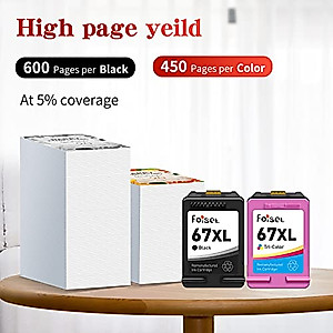 67xl 67 Ink Cartridges Black Combo Pack Replacement for HP Ink 67 67xl Black Ink Cartridge for HP Envy 6052 6055 6055e 6075 Pro 6452 6455 6458 DeskJet 1255 2732 2752 2755 DeskJet Plus 4100 4152