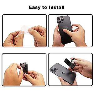 Dgloze Phone Ring Holder Finger Kickstand, 360°Rotation Cell Phone Ring Holder, Foldable Phone Holder for Hand, Work with Magnetic Car Mount Compatible with Most Smartphones and Tablets (Gun Black)