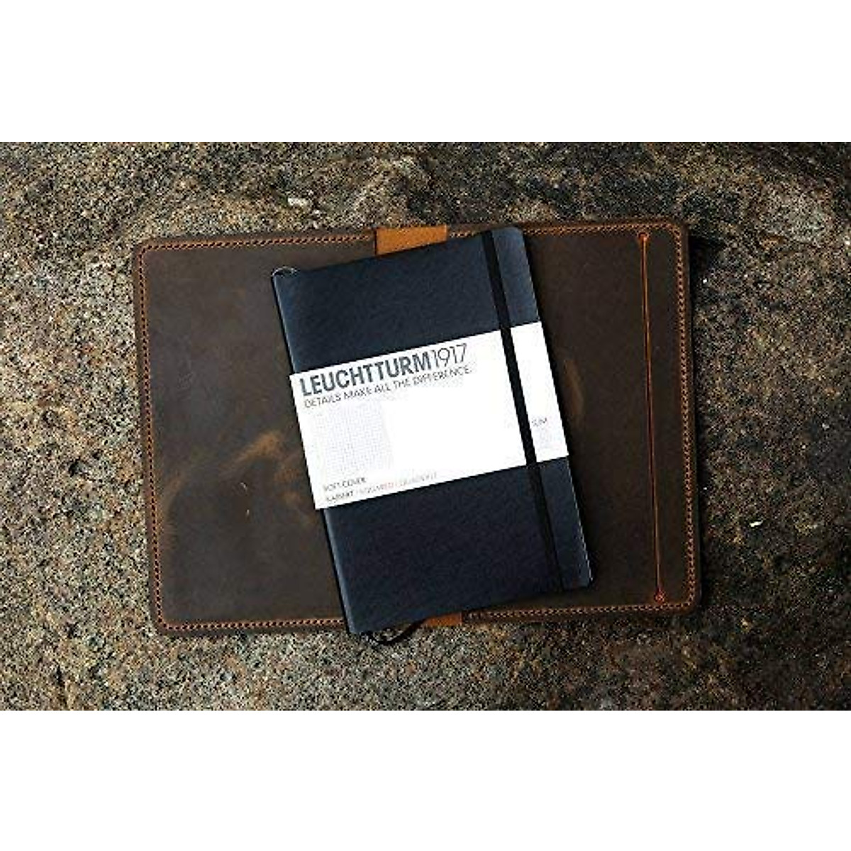 Personalized Leather cover for Leuchtturm 1917 Medium A5 Notebook/Minimalist leather journal cover for Leuchtturm1917 JOTTBOOK A5 - LA505S