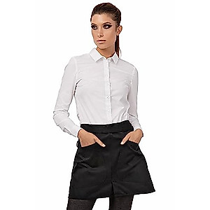 Chef Works Unisex Largo Half Bistro Apron, Black, One Size