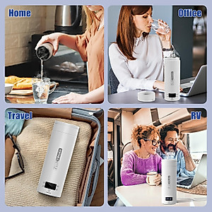 Travel Electric Kettle Portable Kettle for Hot Water Small Mini Tea Coffee Kettle Water Boiler, Water Heater with Handy Cup Bag & Brush, 4 Temperature Control & LCD Display