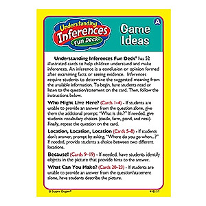 Super Duper Publications | Understanding Inferences Fun Deck | Problem Solving and Reasoning Skills Flash Cards | Educational Learning Materials for Children