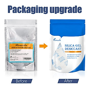 6 Pcs 50 Gram Silica Gel Packs, Transparent Desiccant, Desiccant Packets for Storage, Moisture Packs for Spices Jewelry Shoes Boxes Electronics Storage, Food Safe