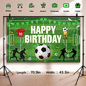 Soccer Party Decorations, 70.8 * 45in Soccer Birthday Banner Backdrop Soccer Theme Background for Soccer Birthday Party Decorations