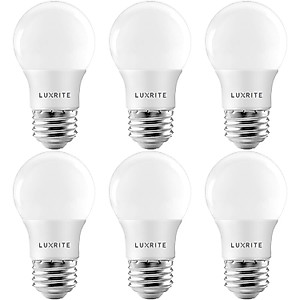 LUXRITE A15 LED Bulb 40W Equivalent, 7W, 3000K (Soft White), 600 Lumens, Enclosed Fixture Rated, Dimmable Ceiling Fan Light Bulbs, E26 Medium Base, UL Listed - Indoor and Outdoor (6 Pack)