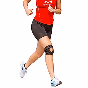BraceAbility Patellar Tracking Knee Brace - Running, Exercise, Basketball Support Sleeve Stabilizer for Post Kneecap Dislocation, Tendonitis, Ligament, Patellofemoral and Meniscus Injuries (Medium)