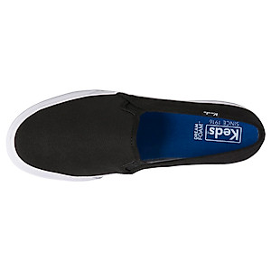 Keds Double Decker Slip on, Sneaker Womens, Black Canvas, 8 Medium