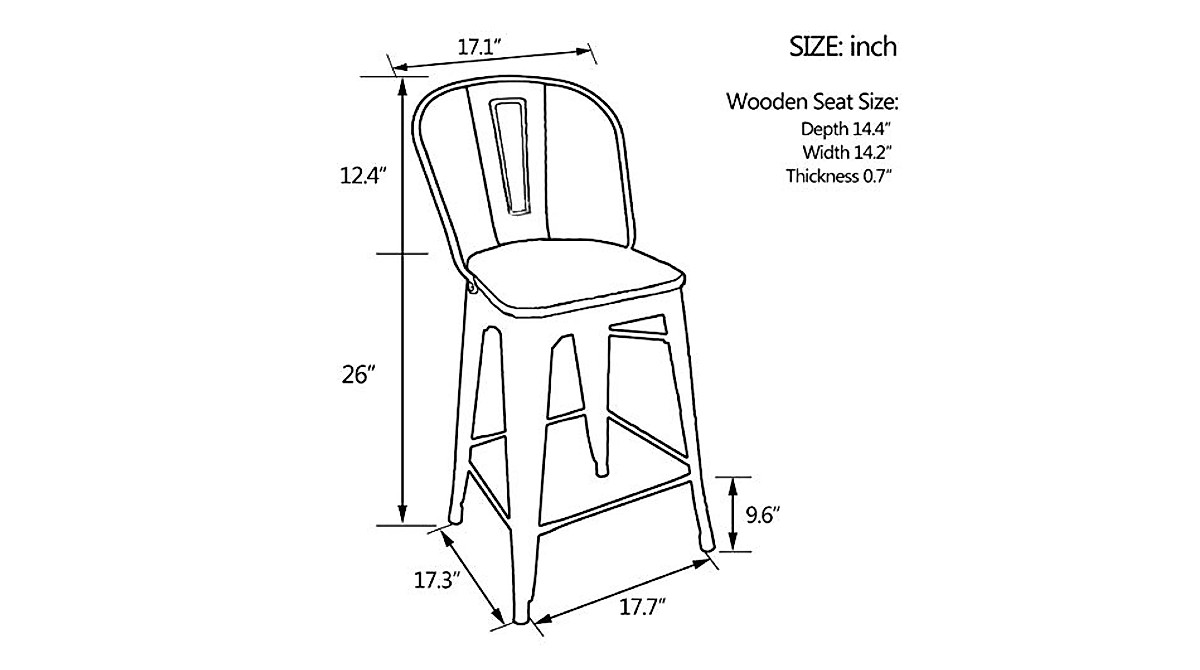 Shop 26" Industrial Bar Stools Set of 4 for Kitchen Island