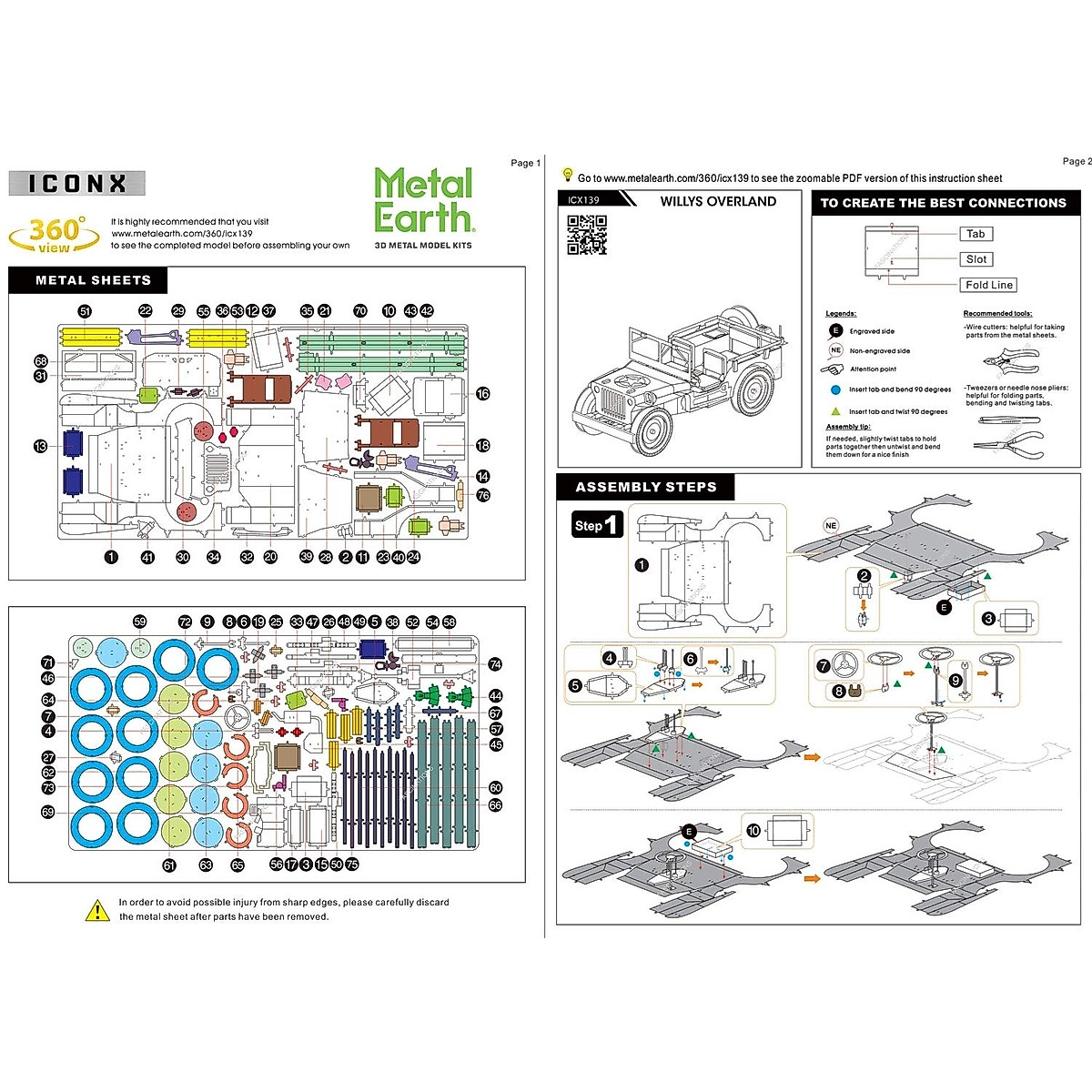 Fascinations Metal Earth Premium Series Willys Overland 3D Metal Model Kit