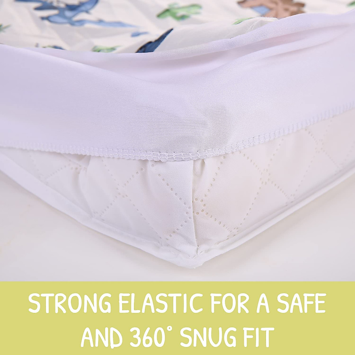 2Pack Waterproof Crib Mattress Cover / Machine Washable Extra Soft Breathable Toddler Protector Pad (Standard Size32 x 16")-A