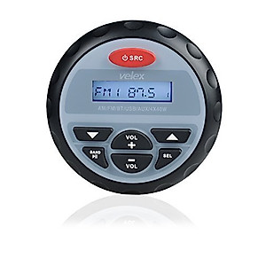 Waterproof Bluetooth Marine Stereo Receiver with MP3 Player AM FM Radio and USB for Streaming Music on Boats Golf Carts ATV UTV and Spa Hot Tubs