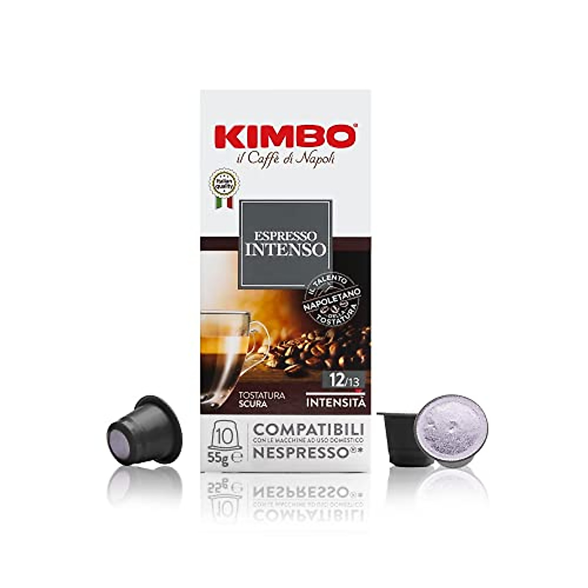 Nespresso Compatible Kimbo Intenso Espresso Capsules - 1 Case 100 Capsules. Nespresso Original Line Only. (100 Capsuiles)
