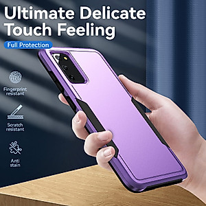 Warsia for Galaxy S20 Case,Samsung S20 Case,with Screen Protector [Military Grade Drop Tested] Heavy-Duty Tough Rugged Shockproof Protective Case for Samsung Galaxy S20 6.2 inch, Purple