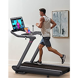 New Tread Laptop Tray, Treadmill Desk Tray, Upgrade 36" Treadmill Laptop Holder, Ergonomic Treadmill Laptop Desk with Protective Guard & Tablet Holder for Phone, Exercise Workstation, Easy Mount Tray