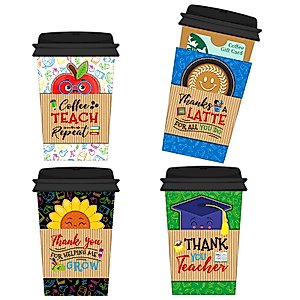 WhatSign Teacher Appreciation Gift Cards Holder Thank You Teacher Coffee Gift Card Holders Best Teacher Gifts Cards End of Year Gifts for Teacher Retirement Teacher Appreciation Week Coffee Gift Cards