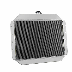 ReadyCool 4 Row Core Aluminum Radiator for 1966-1979 Ford F100 F150 F250 F350 Bronco Trucks Pickup V8 Chevy Engine, 66 67 68 69 70 71 72 73 74 75 76 77 78 79 Downflow Radiators