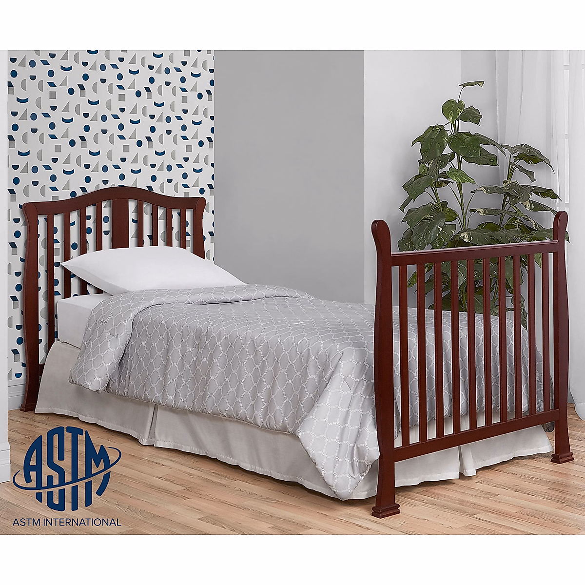 Dream On Me Addison 4-in-1 Convertible Mini Crib in Espresso, Greenguard Gold Certified, Non-Toxic Finishes, Built of New Zealand Pinewood, Comes with 1” Mattress Pad