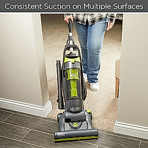BLACK+DECKER Bagless Upright Vacuum Cleaner with Anti-Allergen HEPA Filer, Corded 1,200 Watt Motor & 5-Position Carpet Height Settings, (BDXURV309G), Gray/Green