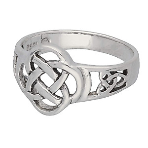 Celtic Triquetra Trinity and Flower Knot Eternity Sterling Silver Ring Size 10(Sizes 4,5,6,7,8,9,10,11)