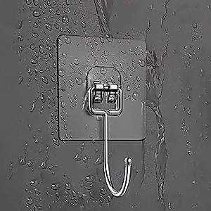 Hooks for Hanging Heavy Duty, Self Adhesive Wall Hooks for Coats, 10 Pack Damage Free Large Adhesive Hooks Transparent