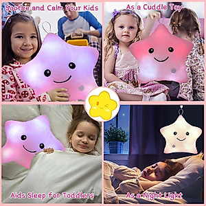 Subao Sensory Toys for Kids with Autism,14" Light Up Star Plush Toddler Pillow Soft Touch,Autism Sensory Toys,Stress Relief Kids Sleep Aid ADHD Toys,Birthday Xmas Gifts for Boys Girls Age 3-12 Pink