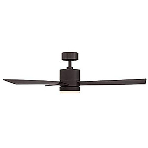 Axis Smart Indoor and Outdoor 3-Blade Ceiling Fan 52in Bronze with 3000K LED Light Kit and Remote Control works with Alexa, Google Assistant, Samsung Things, and iOS or Android App