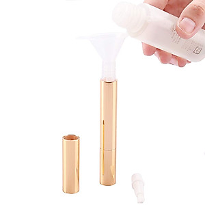Rocutus 3pcs Refillable Plastic Empty Nail Oil Pen With Brush Gold Twist Bottle Portable Tooth Whitening Gel Cosmetic Container