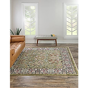 Unique Loom Narenj Collection Area Rug - Bristol (10' Square, Green/Ivory)