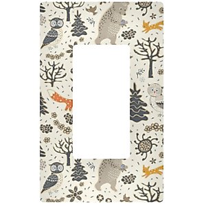 Winter Forest Animals Wall Plate Cover Size 3-Gang 4.6" x 6.5" Single Rocker Switch Plates Kids Decorative Nursery Teen Toddler Room Bedroom Bathroom Decor