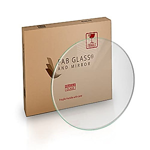 24" Inch Round Glass Table Top 1/4" Thick Tempered Beveled Edge by Fab Glass and Mirror