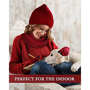 Liitrsh 12 Pcs Winter Beanie Hat Scarf Touchscreen Gloves Set Skull Cap Knit Fleece Neck Warmer Touch Screen Mittens for Women Men (Classic Colors)