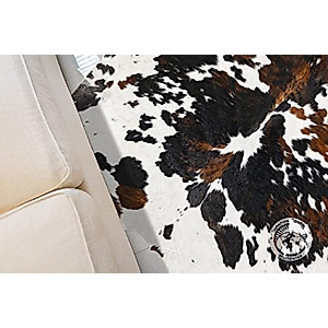 Genuine Brindle Tricolor Cowhide Rug XL 6 x 7-8 ft. 180 x 240 cm