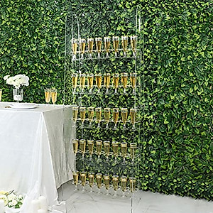 Efavormart 5ft Clear Acrylic 5-Tier Wine Glass Stemware Rack, Champagne Flute Holder Wall Stand