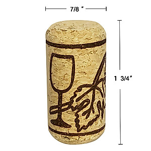 FOSUTOU #8 natural wine corks (SIZE 7/8" x 1 3/4") bag of 50 best for homemade wine and DIY arts.