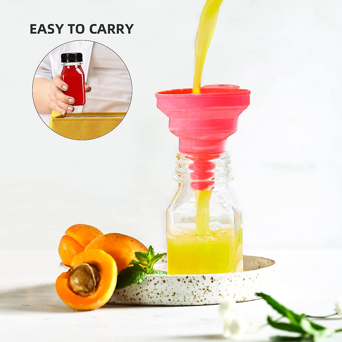 OAMCEG 36 PCS Juice Bottles with Caps, 8 oz Small Bottles for Liquids, Plastic Containers with Lids, Clear Juicing Bottles Reusable, Mini Fridge Bottles for Juicing, Smoothie, Drinking, Beverages