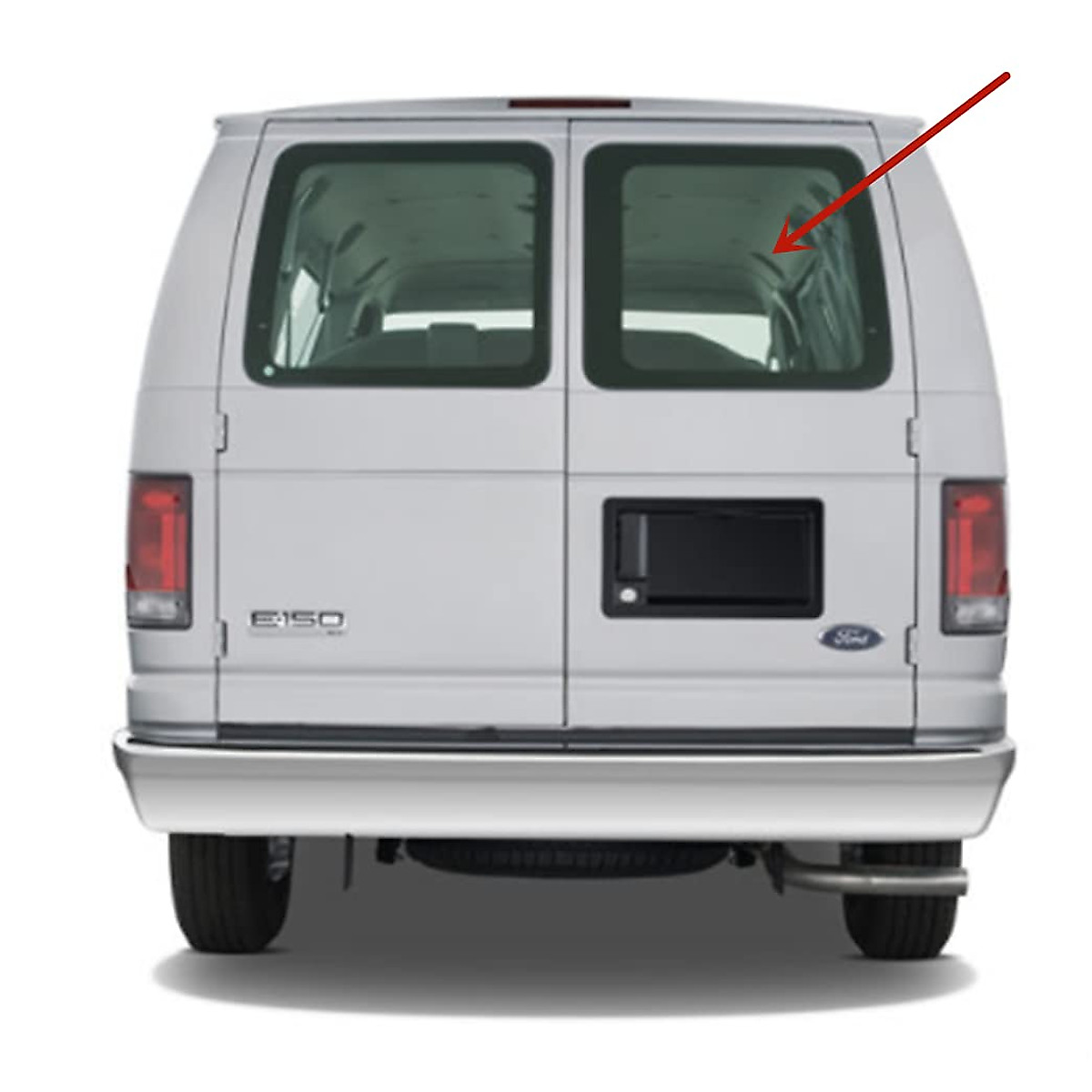 Stationary Back Window Back Glass Passenger Right Side Compatible with Ford Econoline 1992-2016 Models