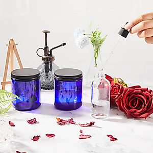 32 Pcs 8 oz Glass Jars with Black Metal Lids Round Empty Candle Making Jar Bulk Small Candle Jars Leakproof Canning Body Butter Containers for Spice Powder Liquid Food Storage (Blue)