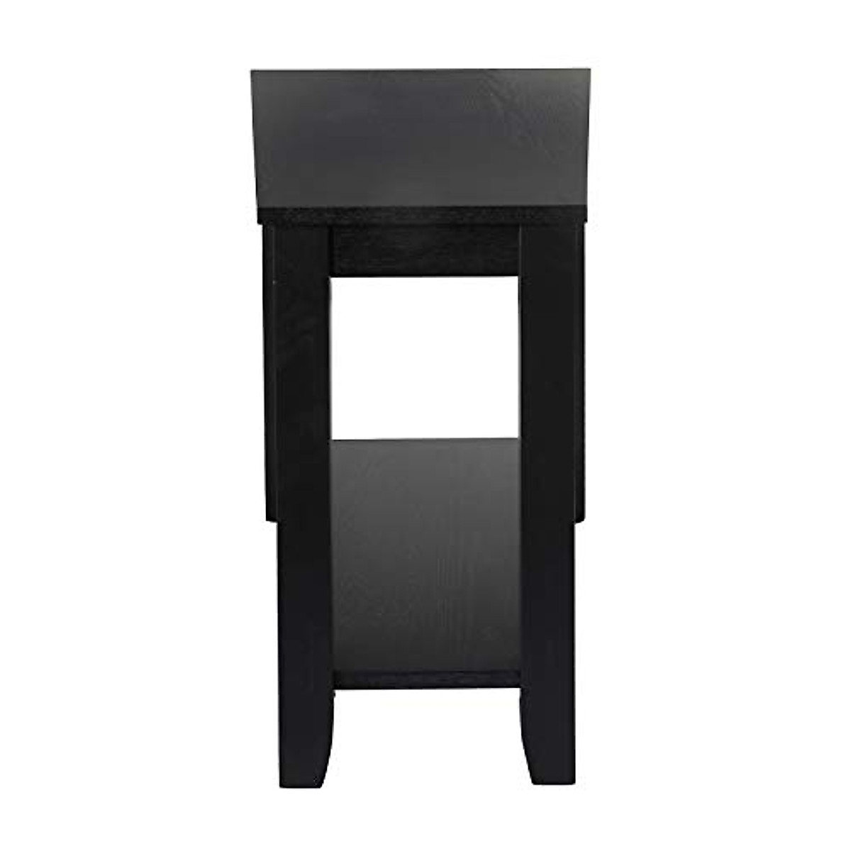 Lexicon Alder Wood Wedged Chairside Table, 16" x 24", Black