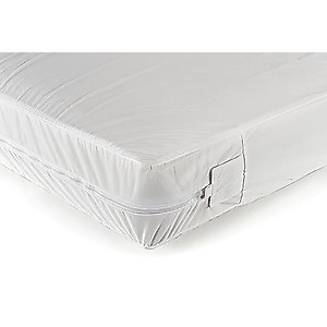 Sealy SafetyCase Protective Waterproof Fitted Zippered Toddler Bed and Baby Crib Mattress Encasement Protector, Noiseless, Machine Washable and Dryer Friendly, 52" x 28" - White