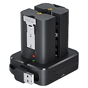 2 Pack Batteries and Charging Station Compatible with Ring, Charger Station for Video Doorbell 2/3/4 Battery, Video Doorbell 3 Plus Battery, Spotlight Cam Battery（Not for Stick Up Cam）