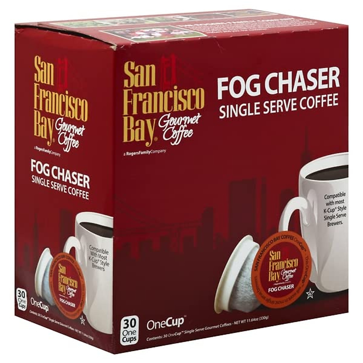 San Francisco Bay Coffee, Fog Chaser Single Serve K-Cups, 30 Count